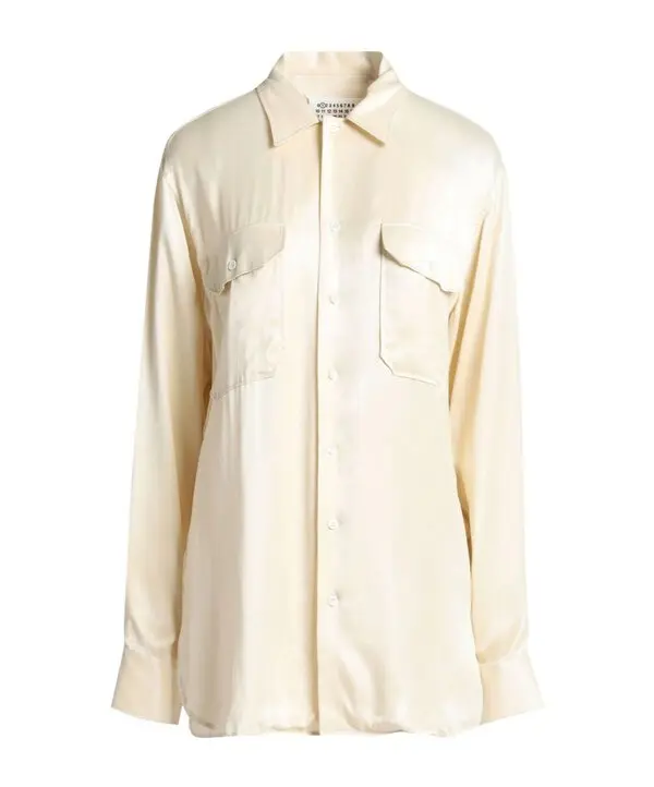 MAISON MARGIELA Solid-color Satin Long-sleeve Shirt