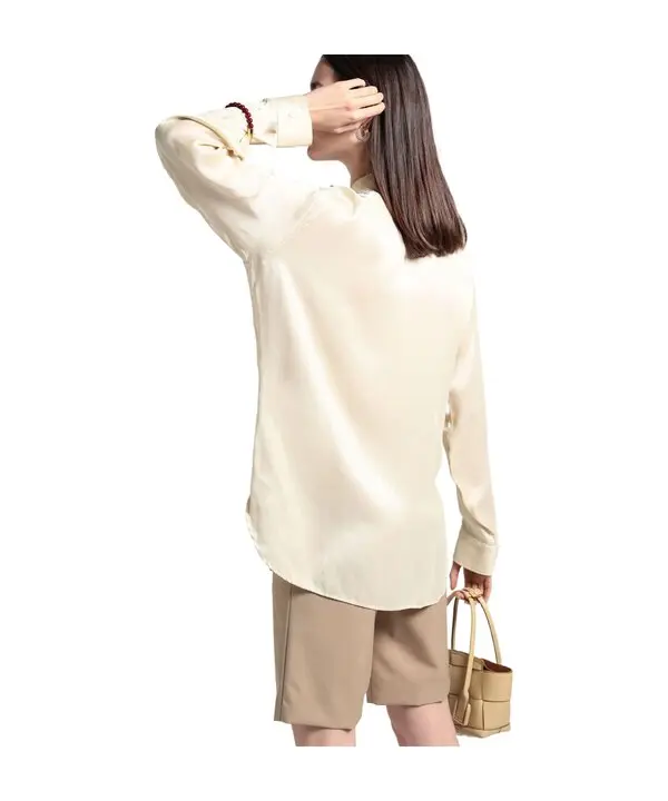 MAISON MARGIELA Solid-color Satin Long-sleeve Shirt