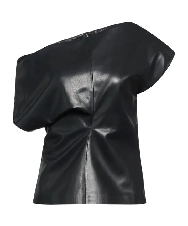 Rag & Bone Solidcolor Sleeveless Leather Top