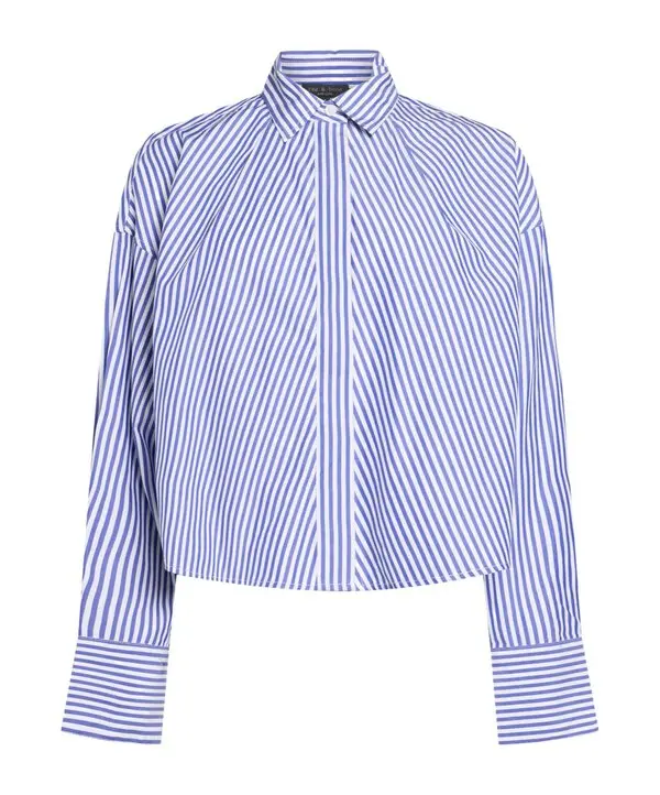 Rag & Bone Striped Longsleeve Shirt - Blue