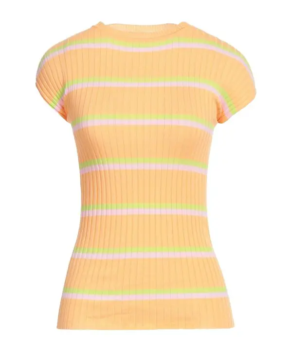 Sportmax Striped Short-sleeve Knit Top - Orange