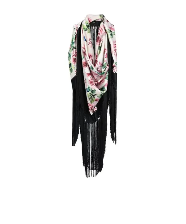Dolce & Gabbana Floral Printed Silk Scarf - Pink