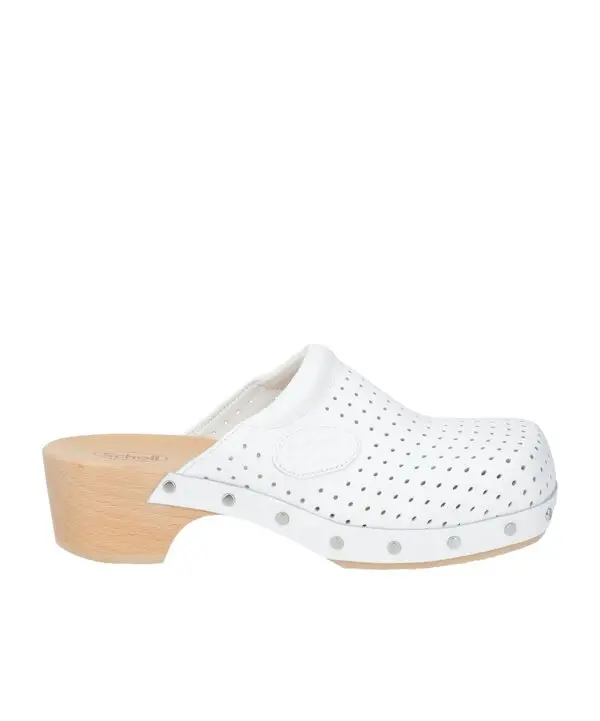 Balenciaga Perforated Leather Clogs - No