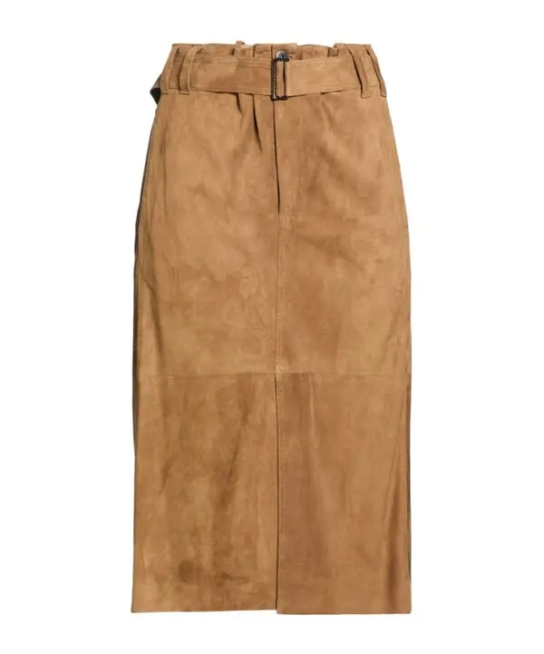 Brunello Cucinelli Straight-fit Suede Skirt