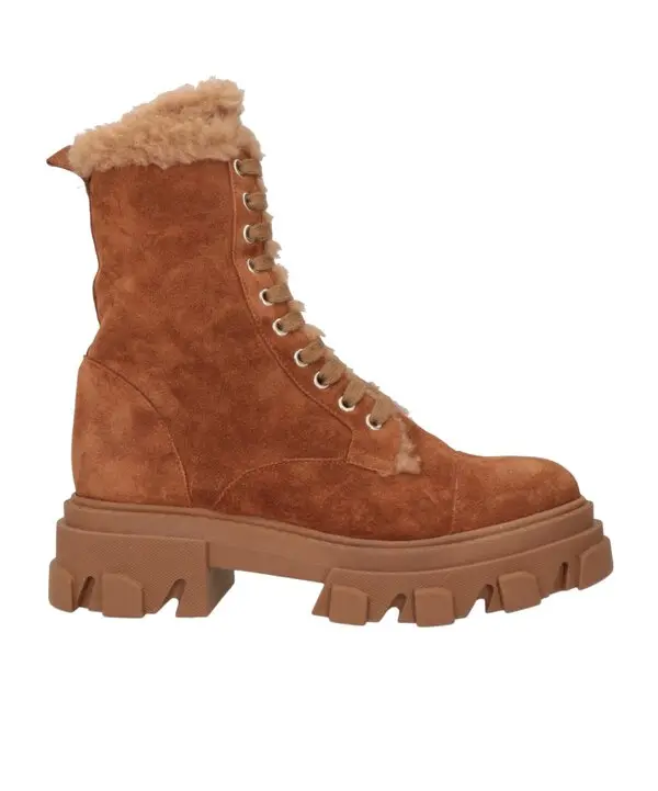 Tory Burch Fleece Thick-soled Boots - Brown