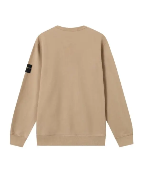 Stone Island Regular-fit Crewneck Sweatshirt With Ribbed Inserts - Biscuit
