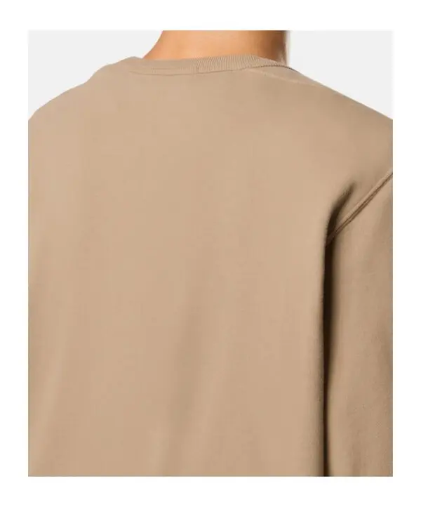 Stone Island Regular-fit Crewneck Sweatshirt With Ribbed Inserts - Biscuit