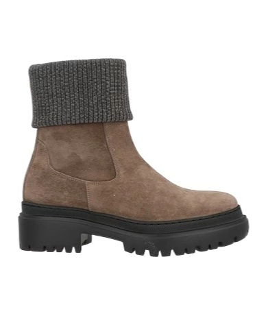 Brunello Cucinelli Twotone Suede Ankle Boots