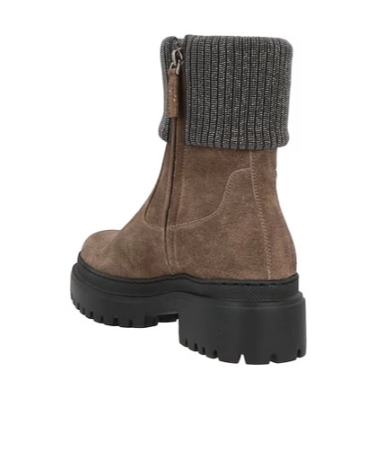 Brunello Cucinelli Twotone Suede Ankle Boots