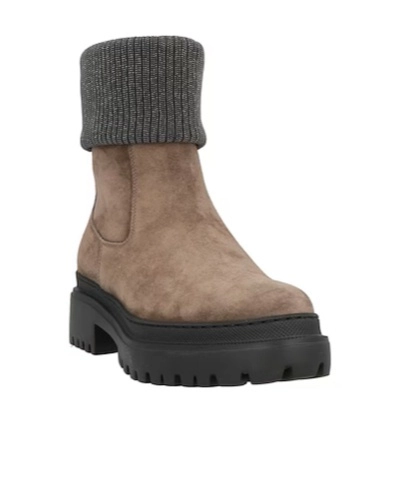 Brunello Cucinelli Twotone Suede Ankle Boots