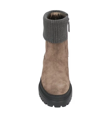 Brunello Cucinelli Twotone Suede Ankle Boots