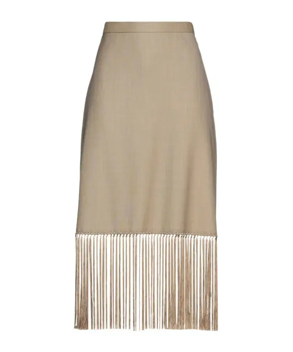 Burberry Minimalist Solid-color Wool A-line Skirt