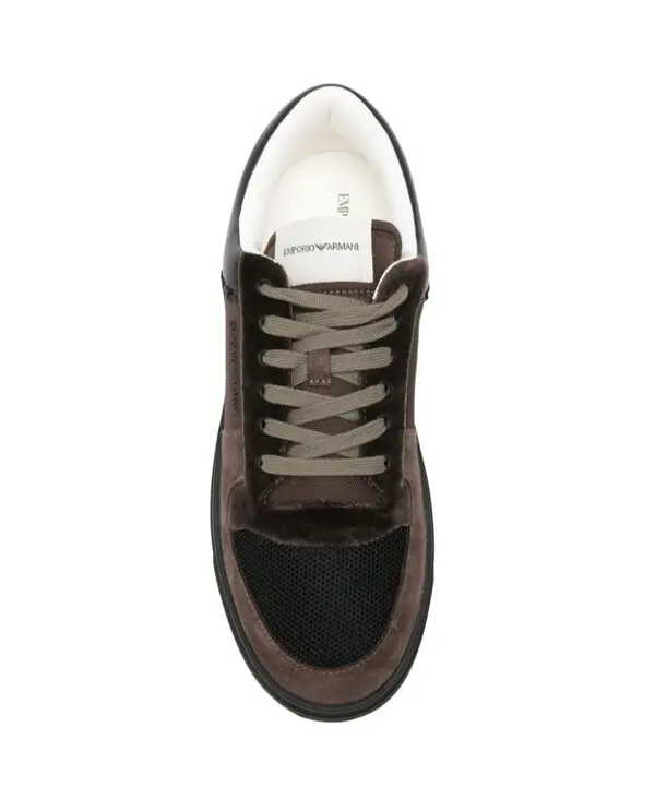 Emporio Armani Panelled Suede Sneakers