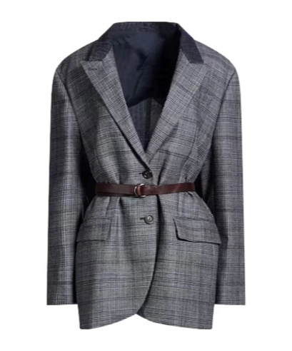 Brunello Cucinelli Plaid Longsleeve Blazer