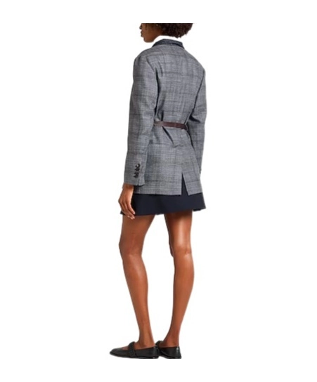 Brunello Cucinelli Plaid Longsleeve Blazer
