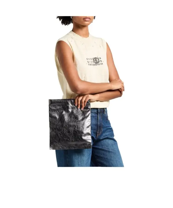Balenciaga Metallic Leather Clutch
