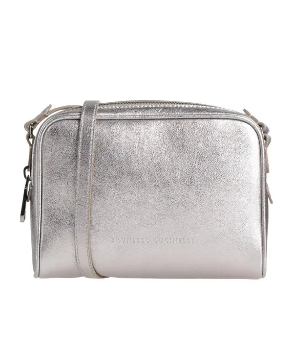 Brunello Cucinelli Metallic Compact Camera Bag - Silver