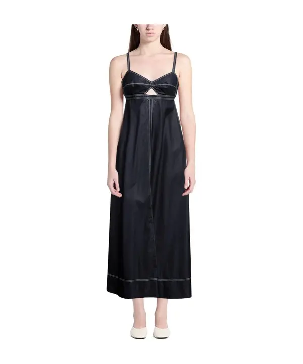 Tory Burch Solid-colored Sleeveless Flared Dress