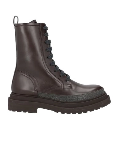 Brunello Cucinelli Minimalist Laceup Leather Boots