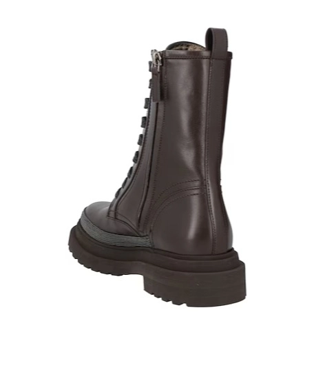 Brunello Cucinelli Minimalist Laceup Leather Boots
