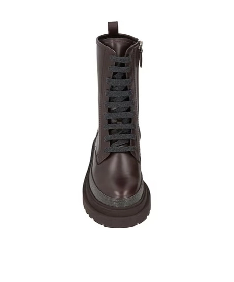 Brunello Cucinelli Minimalist Laceup Leather Boots