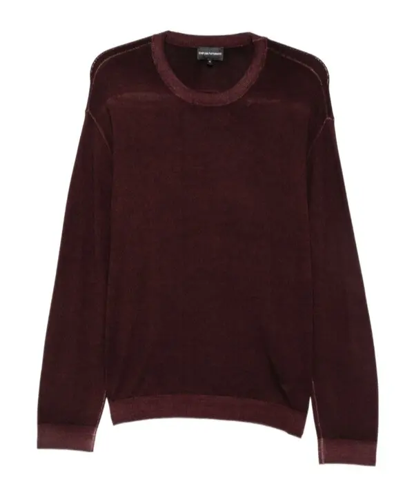 Emporio Armani Crew-neck Virgin-wool Sweater - Decadent