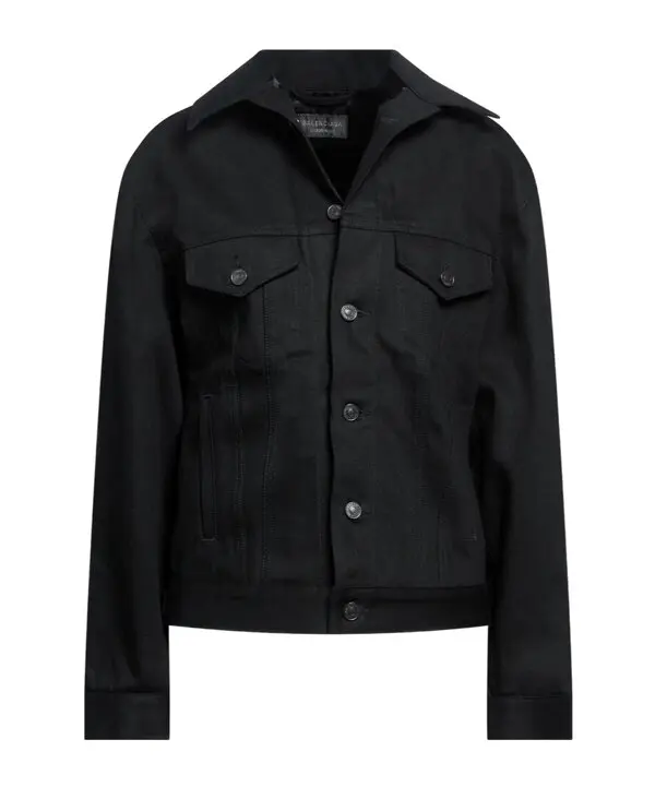 Balenciaga Denimkhaki Jacket - Black
