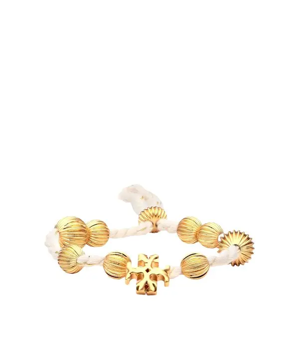 Tory Burch Woven Bracelet With Logo Detail - Yellow