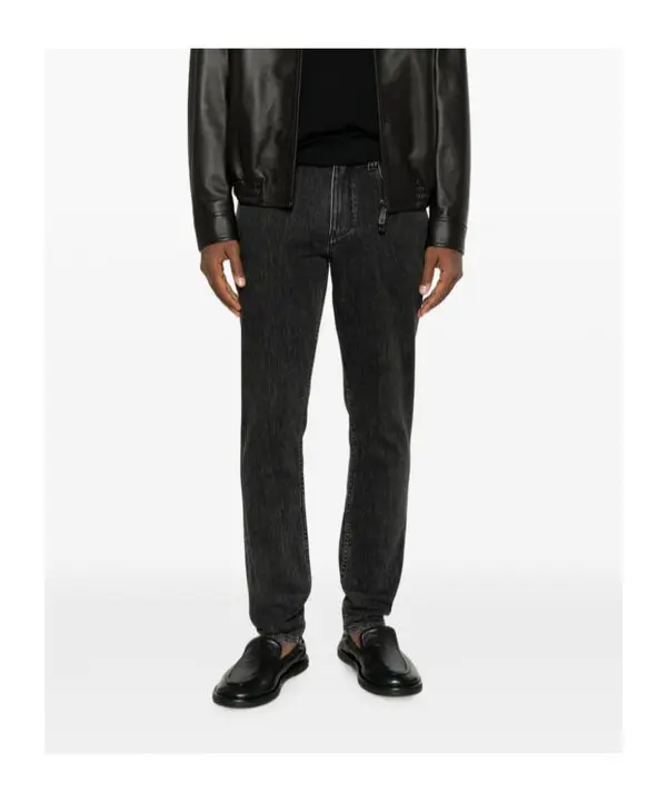 Emporio Armani Logo-plaque Straight-leg Jeans