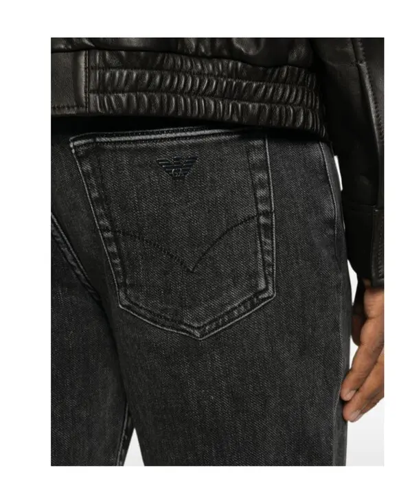 Emporio Armani Logo-plaque Straight-leg Jeans