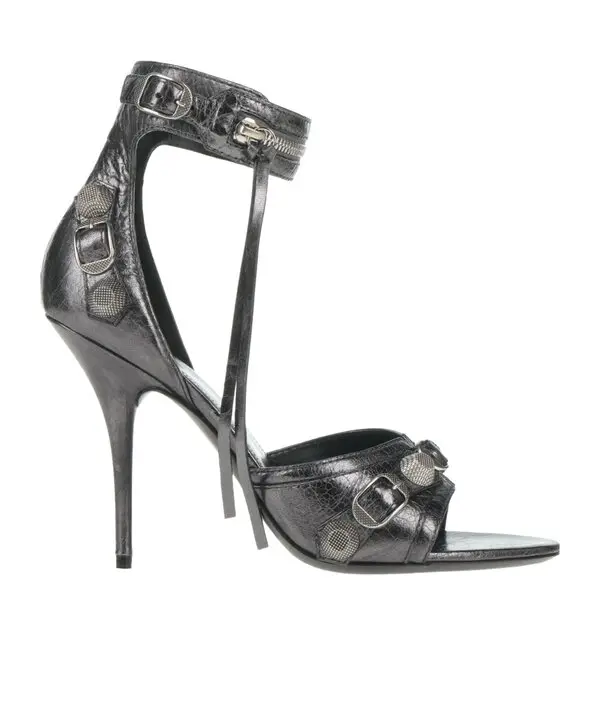 Balenciaga Embellished Roundtoe Leather Sandals