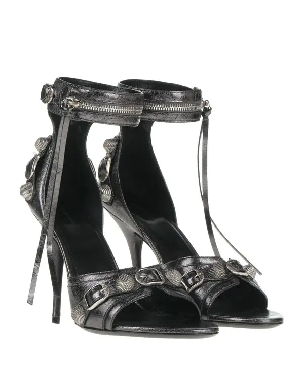 Balenciaga Embellished Roundtoe Leather Sandals