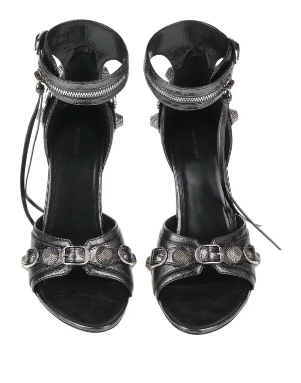 Balenciaga Embellished Roundtoe Leather Sandals