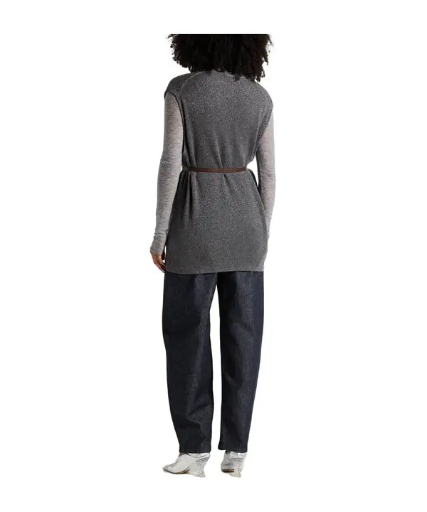 Brunello Cucinelli Solid-colored Metallic Knit Vest