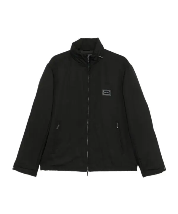 Emporio Armani Logo-plaque High-neck Jacket - Blackbea