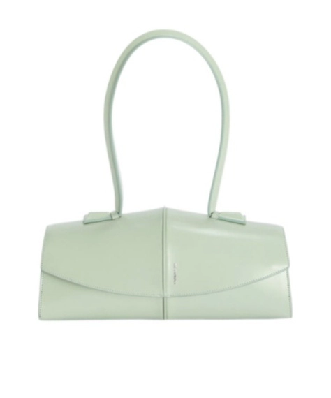 JIL SANDER Linea Piping Leather Shoulder Bag - Jade