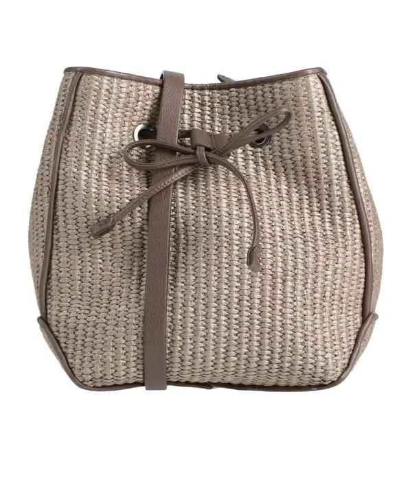 Brunello Cucinelli Twotone Mini Bucket Bag - Khaki