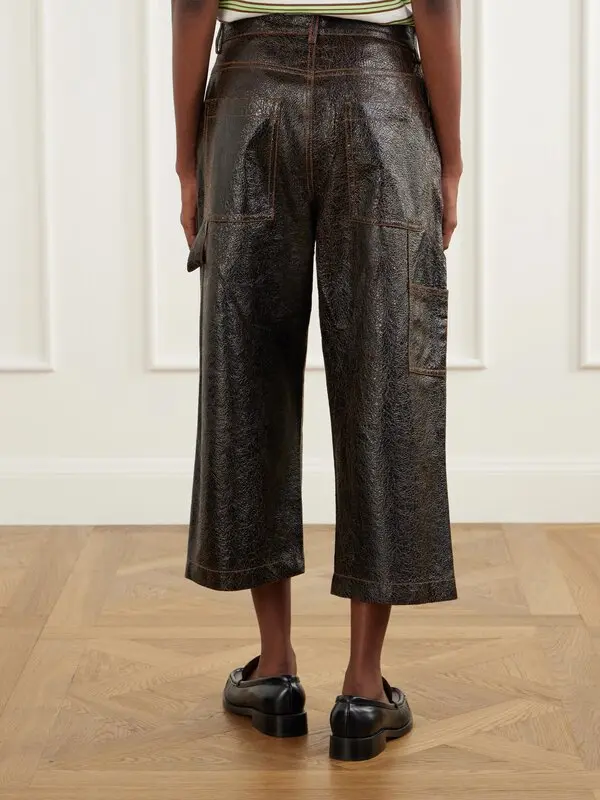 SANDERLAK Leather Wide-leg Pants