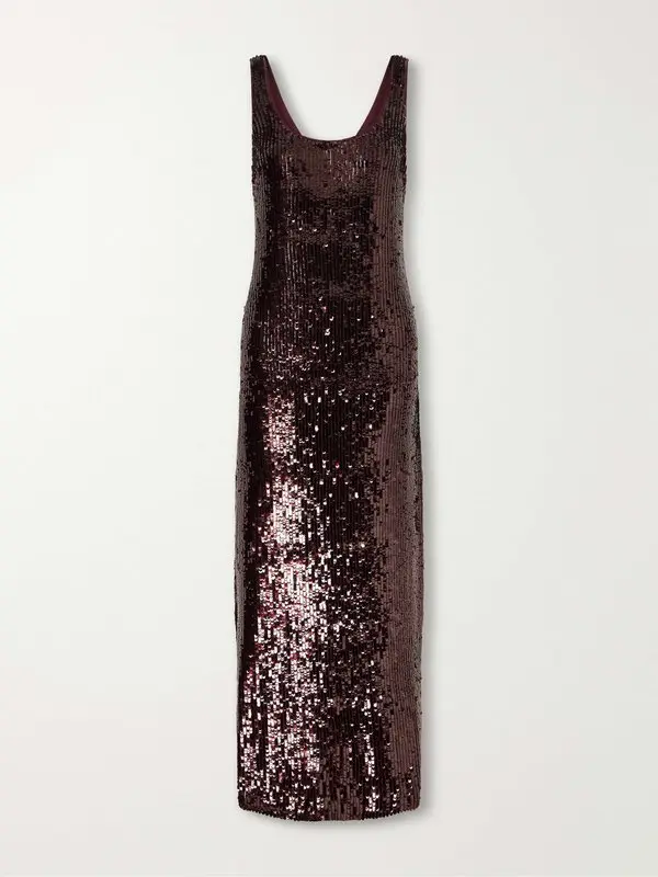 Simkhai Sequined Maxi Dress - Bronze
