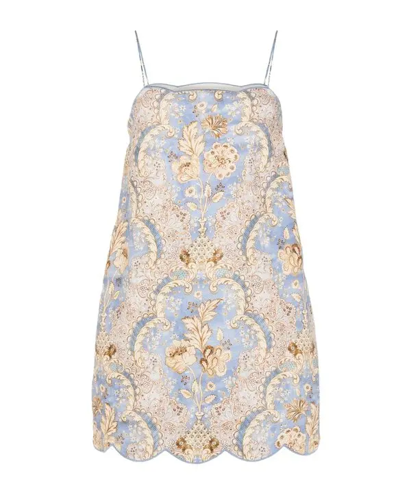Zimmermann Daylight Scallop Mini Dress - Nude