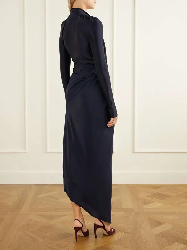 Victoria Beckham Lea Gathered Jersey Midi Dress