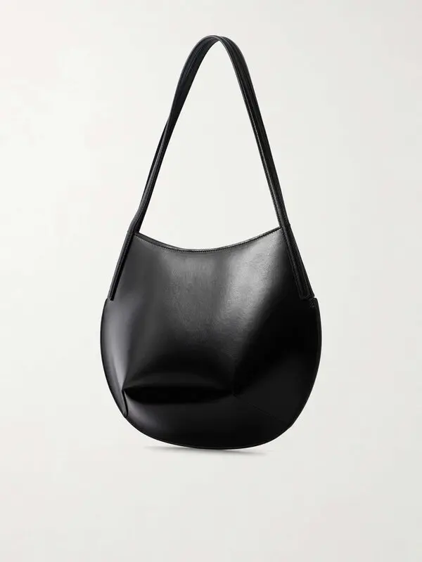 JIL SANDER Kante Leather Shoulder Bag - Black