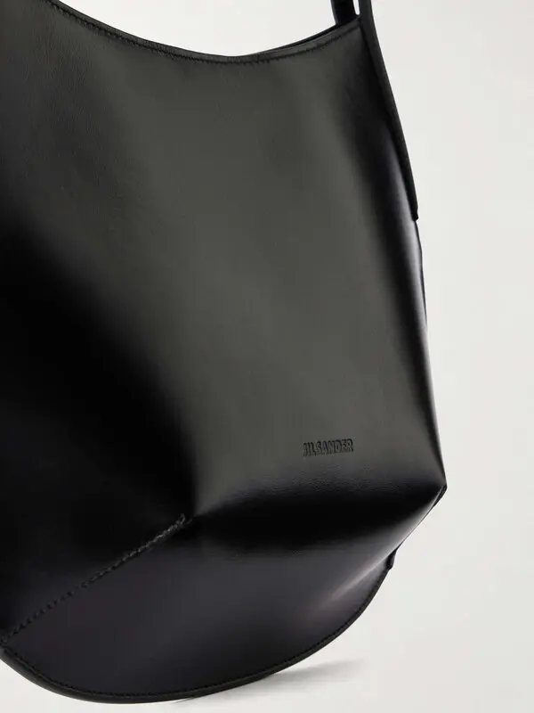 JIL SANDER Kante Leather Shoulder Bag - Black
