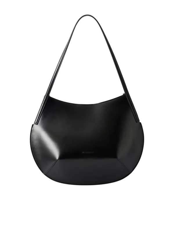 JIL SANDER Kante Leather Shoulder Bag - Ebony