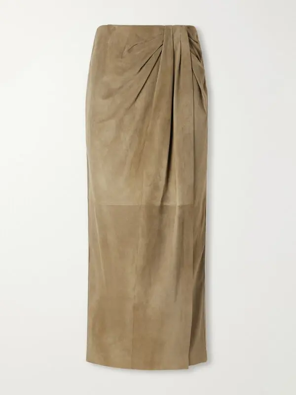 Ralph Lauren Teegan Suede Midi Skirt