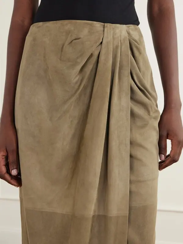 Ralph Lauren Teegan Suede Midi Skirt