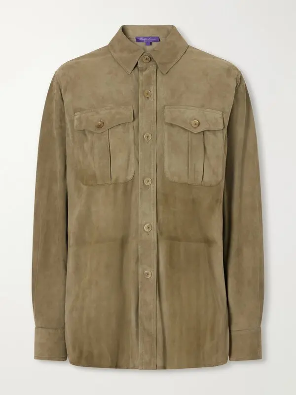 Ralph Lauren Landry Suede Shirt - Green