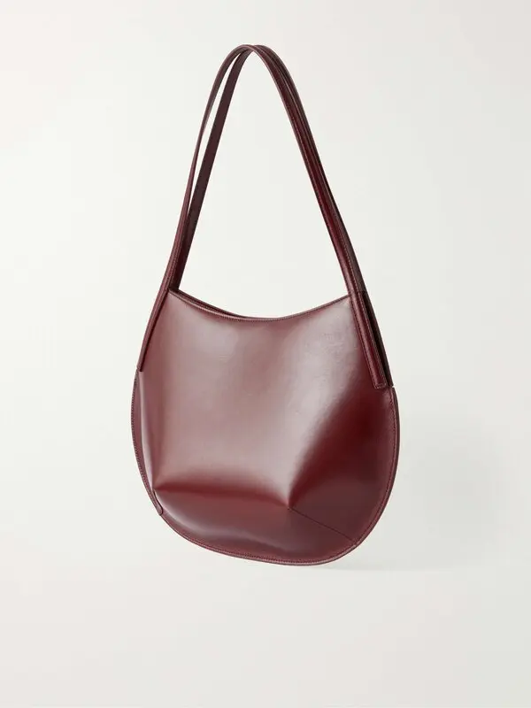 JIL SANDER Kante Leather Shoulder Bag - Burgundy