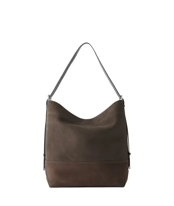 LEMAIRE Lemiare Belted Nubuck Leather Tote Bag - Brown