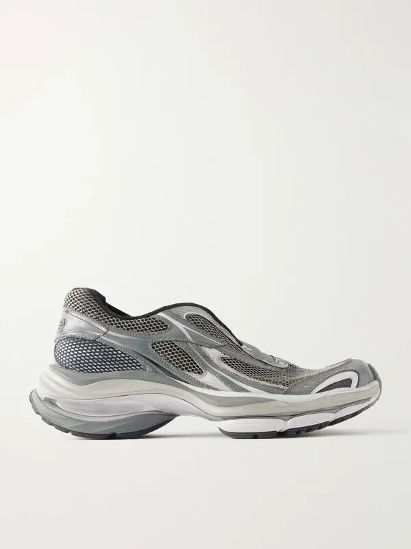 Balenciaga D'orsay Rubber-trimmed Mesh Sneakers - Gray